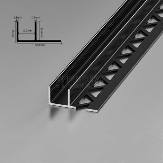 F Shaped Aluminum Edge Trim For Shower Glass